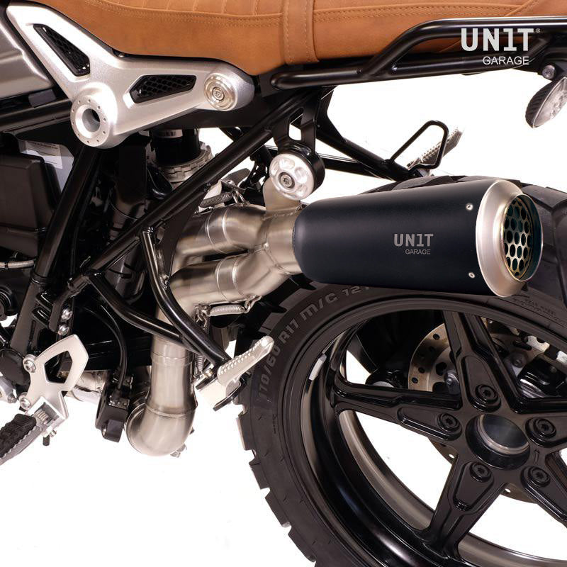 Unit Garage R9T Series Scrambler 1-2-1 Exhaust - Black – Pier City Custom