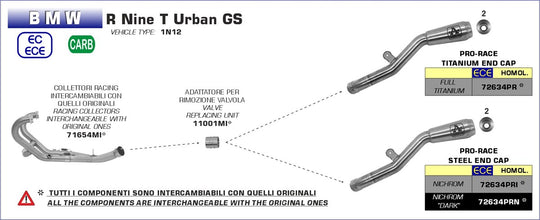 Arrow BMW R9T Racing Header Exhaust Pipes - Eliminates Cat – Pier City ...