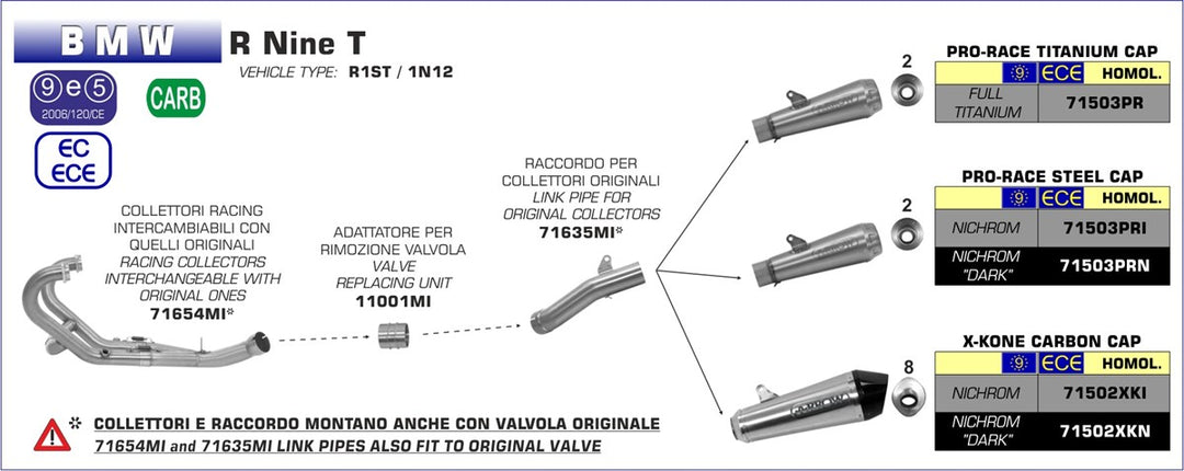 Arrow BMW R9T Racing Header Exhaust Pipes - Eliminates Cat – Pier City ...
