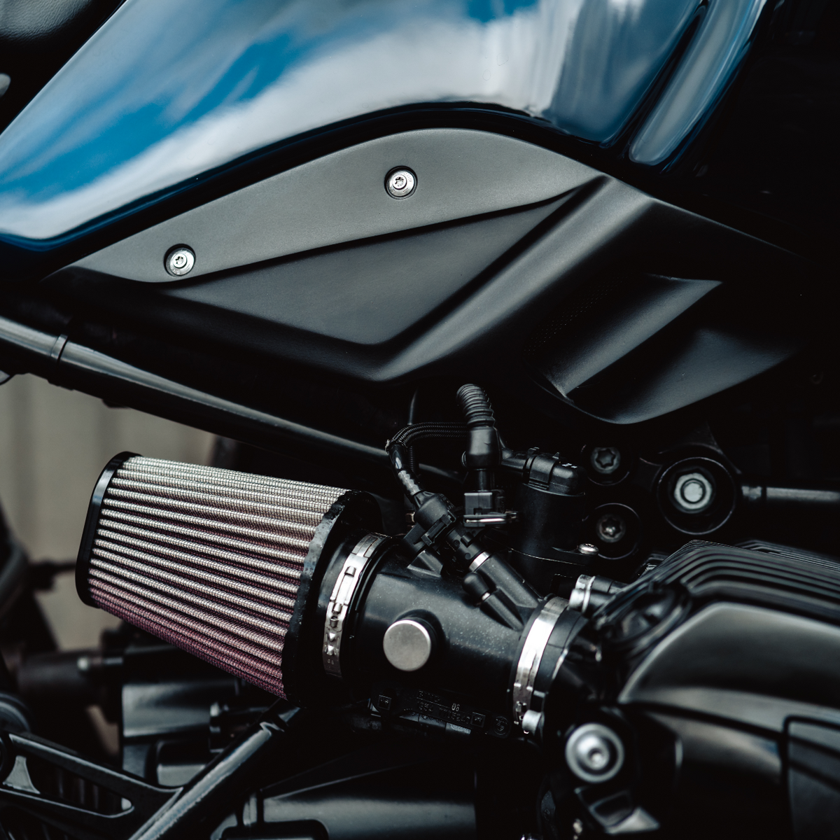 Pier City Custom BMW R9T Air Box Removal Kit with PCC Air Intake Cover